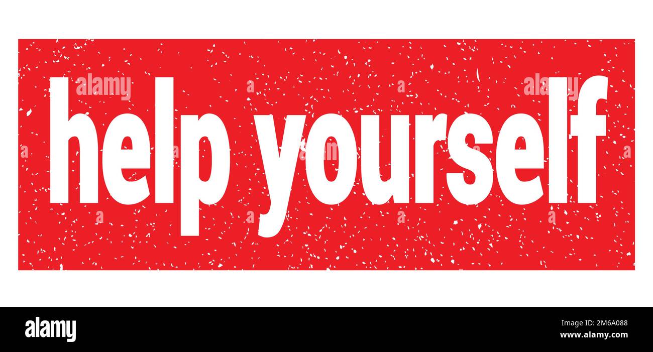 help yourself text written on red grungy stamp sign Stock Photo - Alamy