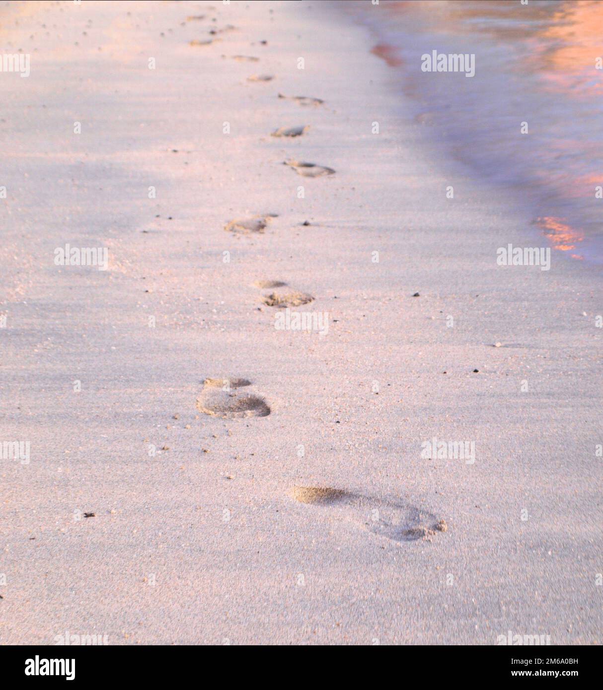 Foot steps in sand Stock Photo - Alamy