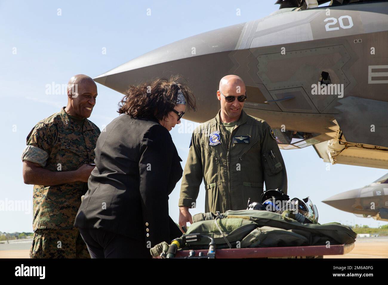 U.S. Marine Corps Lt. Gen. Michael E. Langley (left), the commander of ...