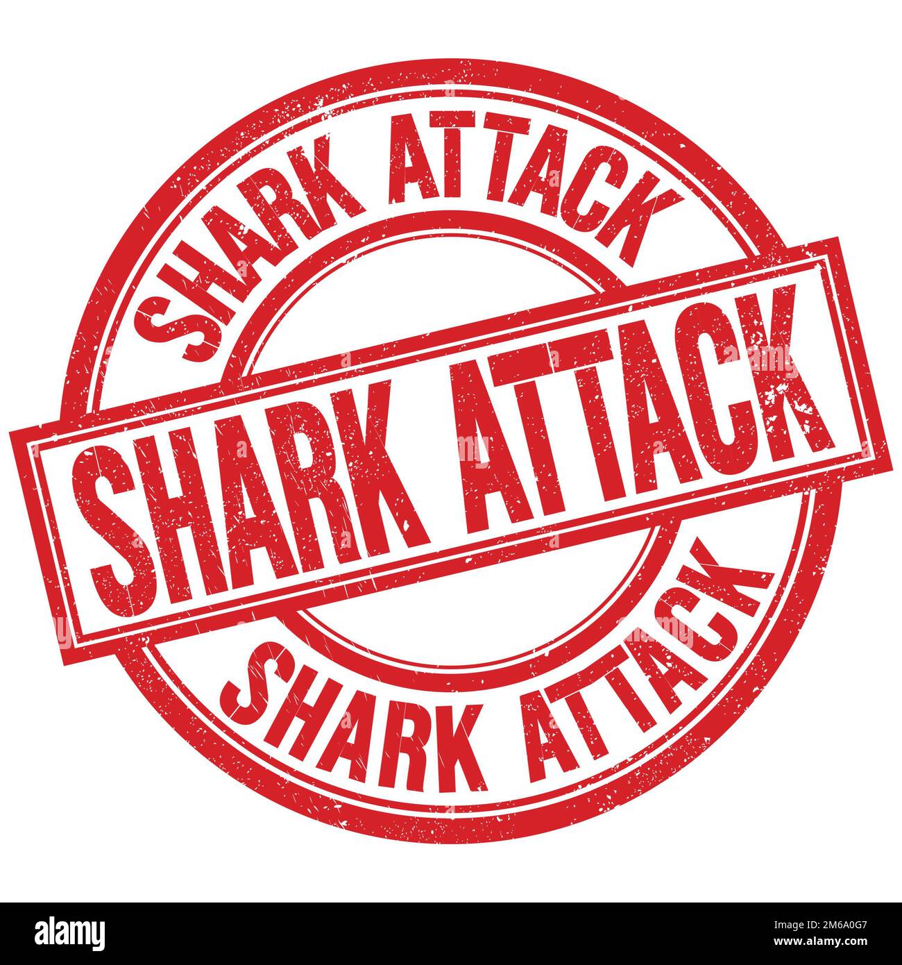 SHARK ATTACK text written word on red round stamp sign Stock Photo - Alamy