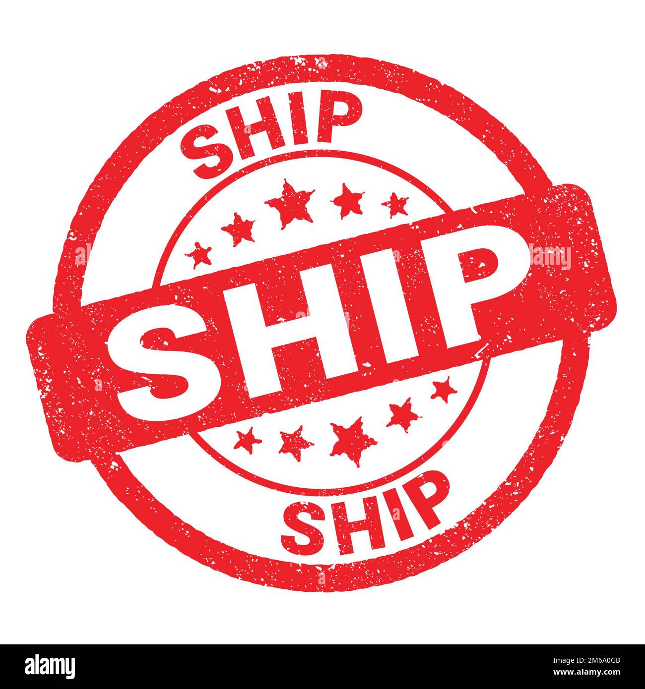 SHIP text written on red grungy stamp sign Stock Photo - Alamy