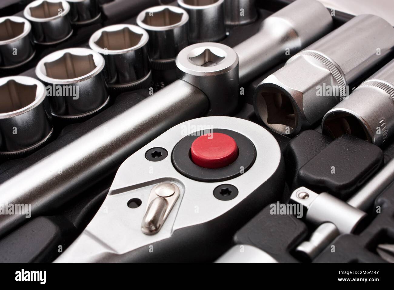 Kit of metallic tools Stock Photo - Alamy