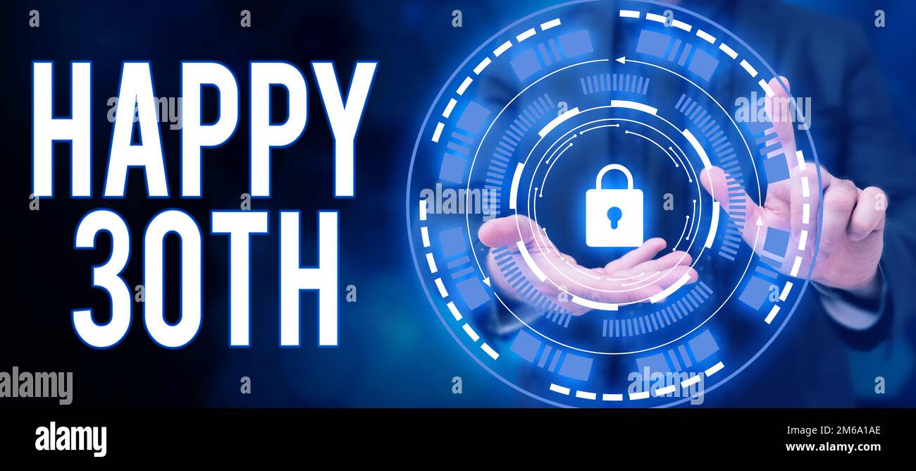 Writing displaying text Happy 30Th. Word Written on a joyful occasion ...