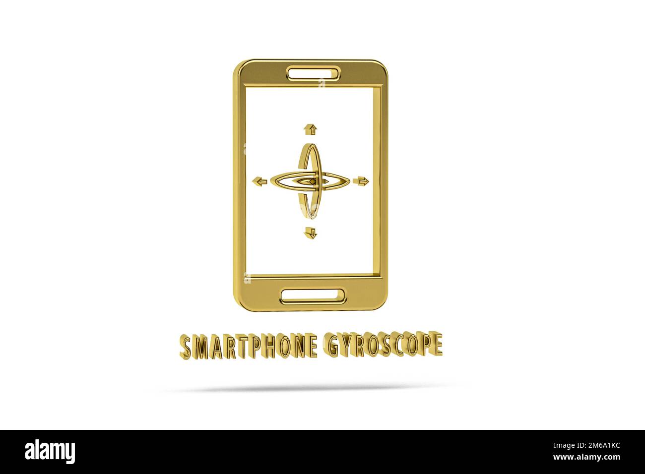 Golden 3d gyroscope icon isolated on white background - 3d render Stock ...