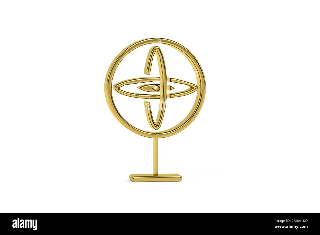 Golden 3d gyroscope icon isolated on white background - 3d render Stock ...