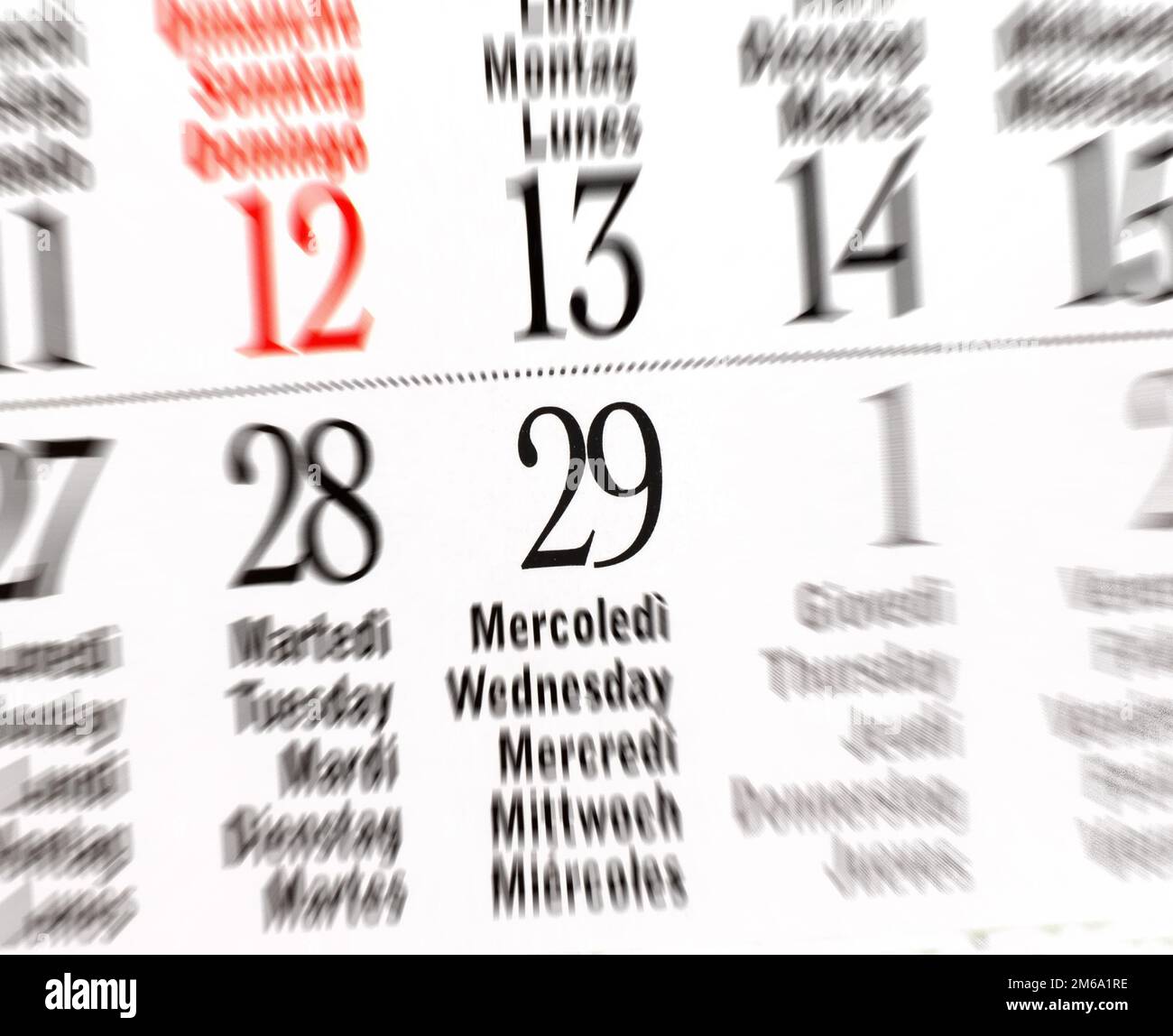 Calendar of leap year, February Stock Photo - Alamy