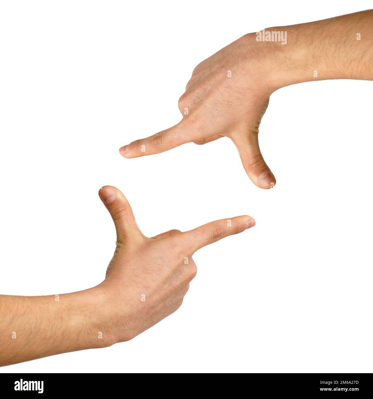 Hand framing white background Stock Photo - Alamy