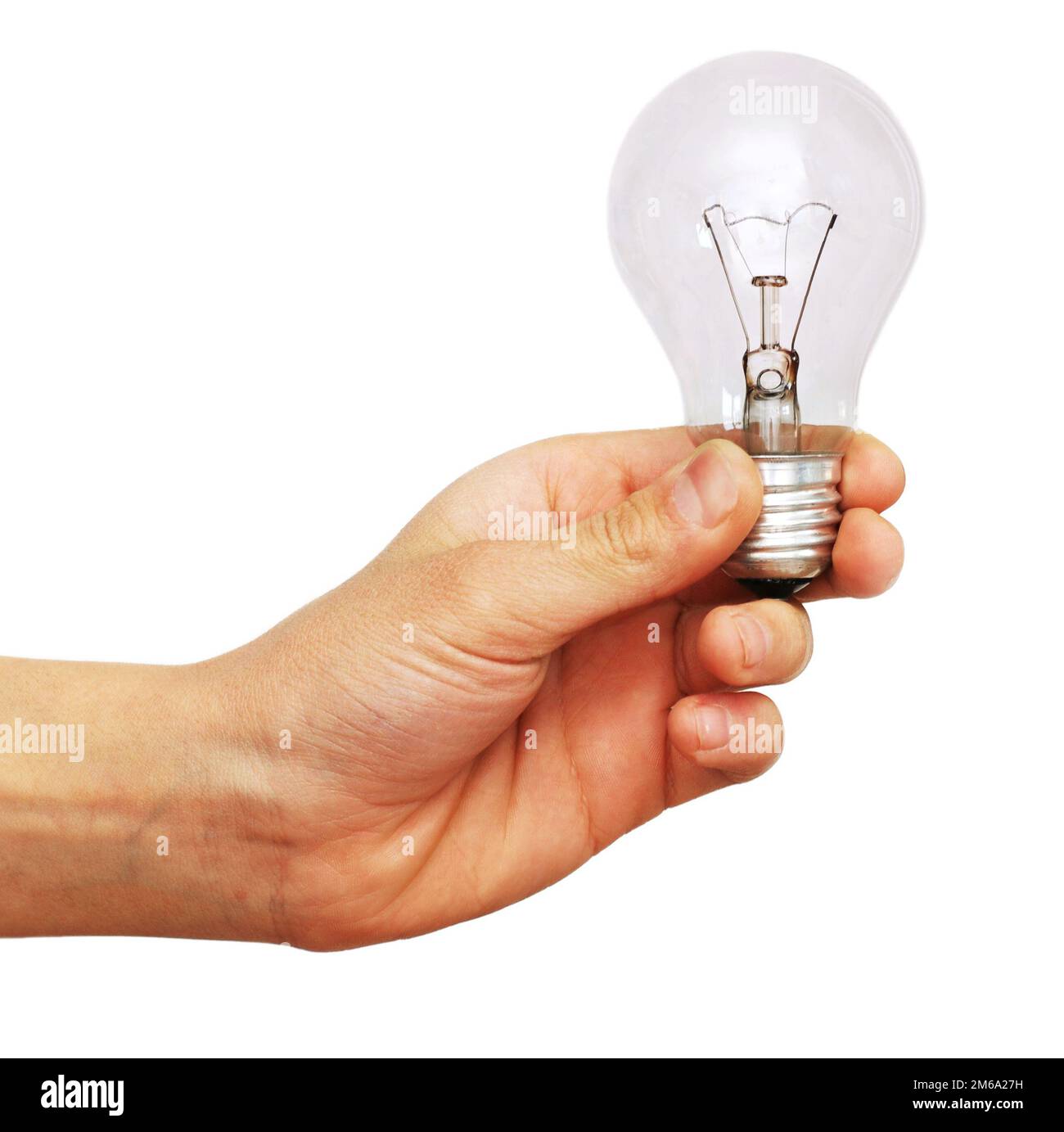 Hand holding a light bulb Stock Photo - Alamy