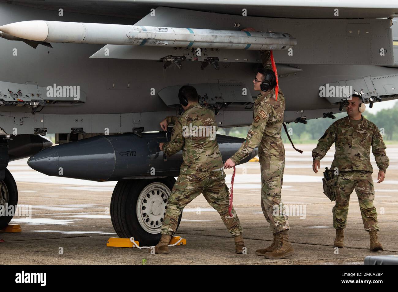 U.S. Air Force members of the 96th Maintenance Squadron conduct post ...