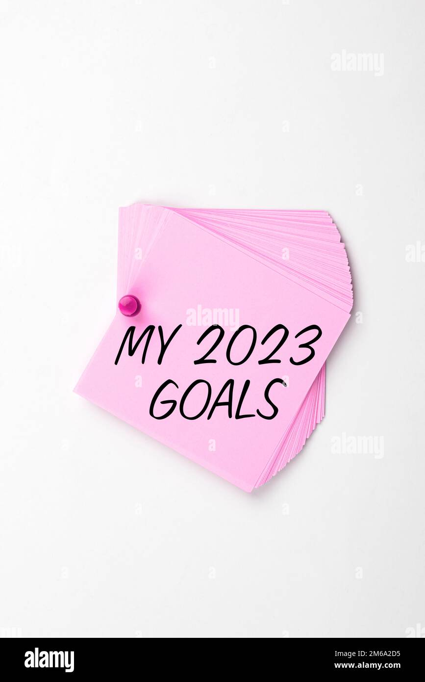 Inspiration showing sign My 2023 Goals, Word Written on setting up ...