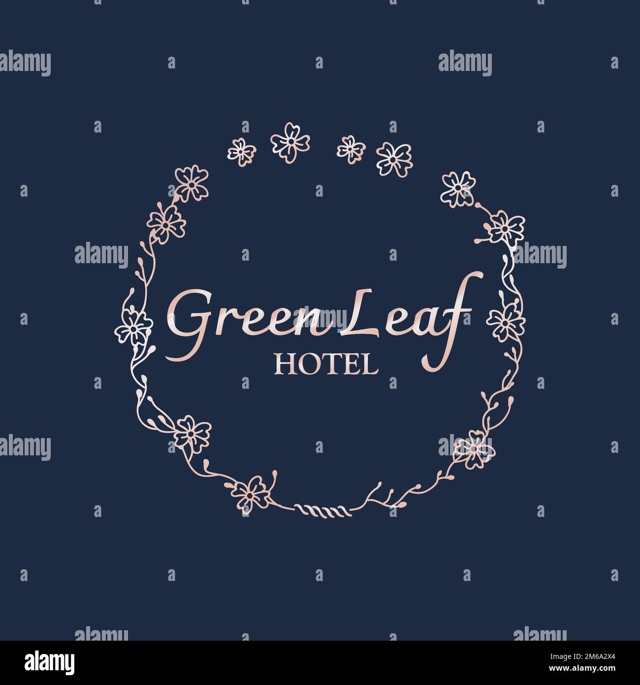 Green leaf hotel logo vector Stock Vector Image & Art - Alamy
