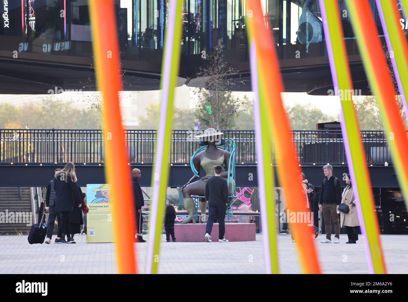 Seated, a public artwork by Tschabalala Selfemenos on Lewis Cubitt ...