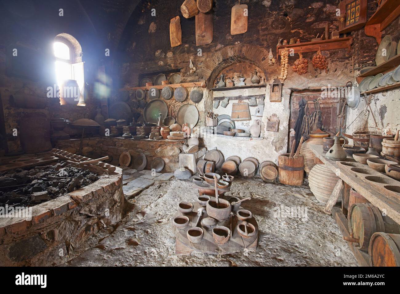 Interiors of the Great Meteoron Holy Monastery, Meteora, Greece Stock ...