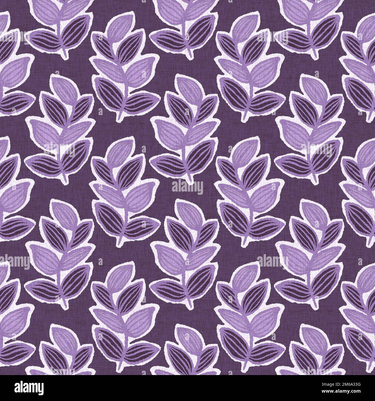 Gender neutral purple botanical foliage seamless raster background ...