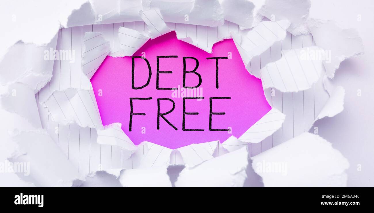 Inspiration showing sign Debt Free. Conceptual photo Financial freedom ...