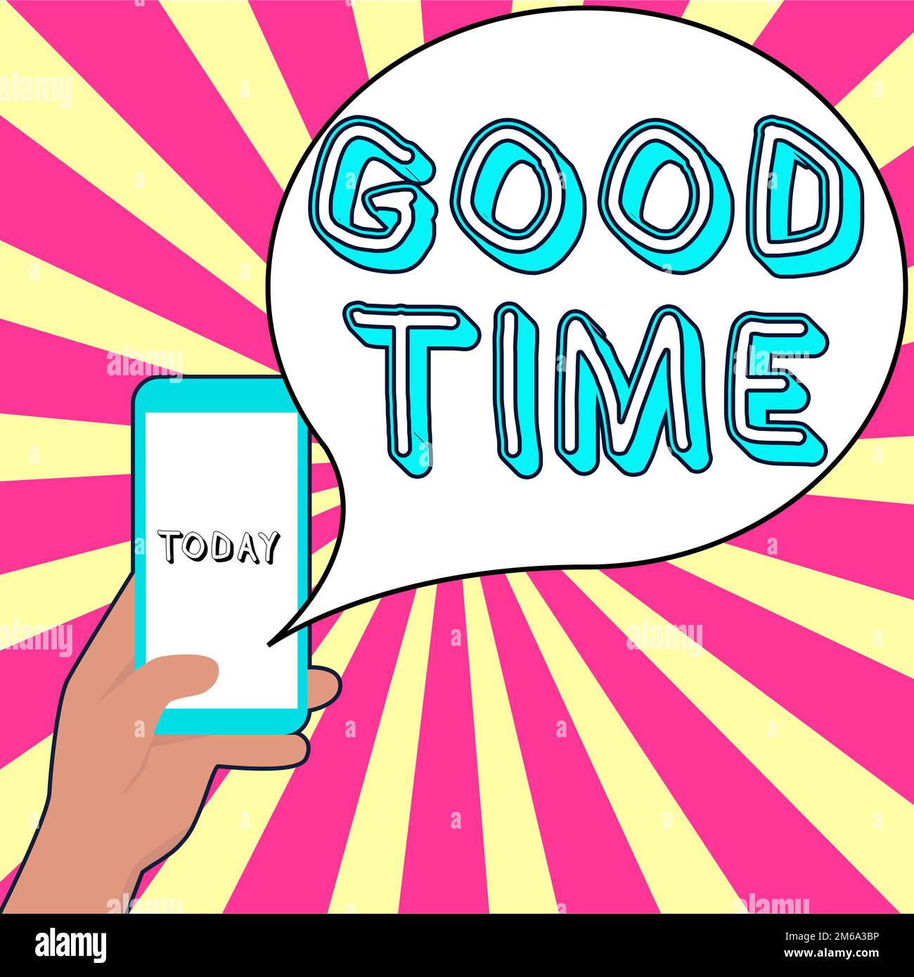 Text showing inspiration Good Time. Concept meaning the right moment to ...