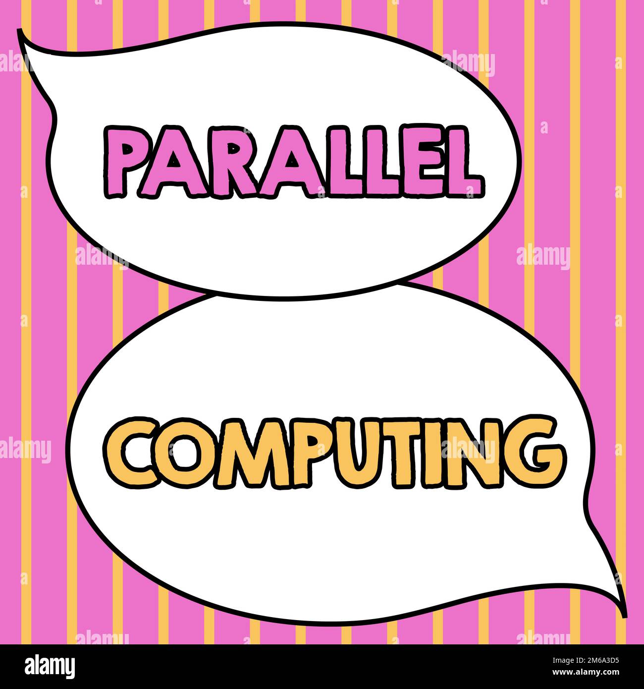 Writing displaying text Parallel Computing, Conceptual photo simultaneous calculation by means ...