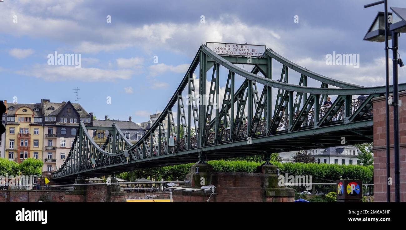 Famous Iron Bridge for pedestrians called Eiserner Steg in the city of ...