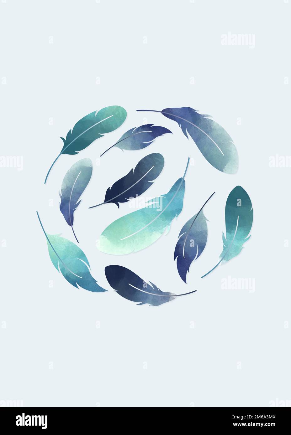 Blue round feather badge vector Stock Vector Image & Art - Alamy