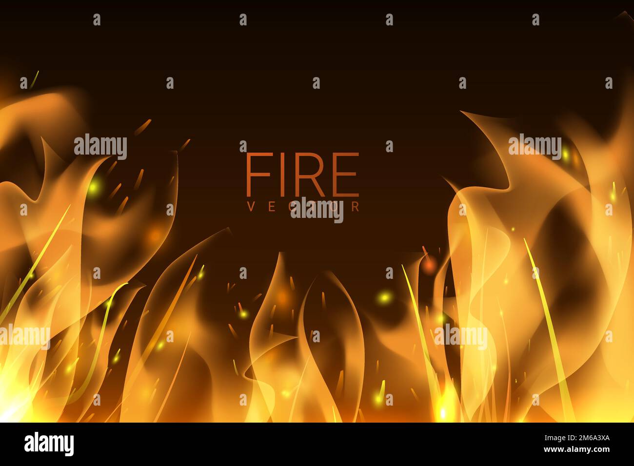Yellow blazing flame on a black background vector Stock Vector Image ...