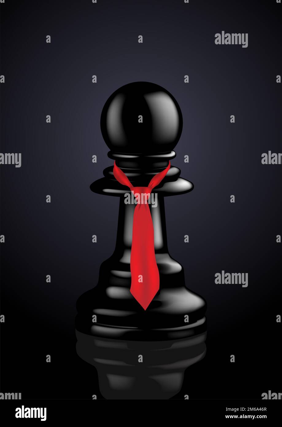 Executive Pawn with Red Tie - Vector Illustration Stock Photo - Alamy