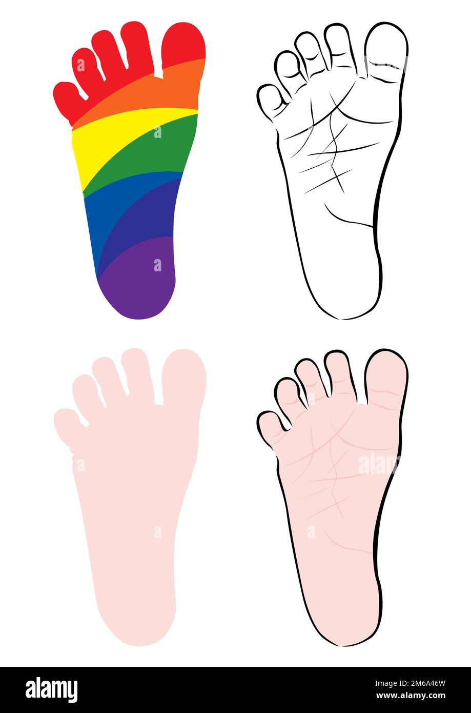 Baby feet vector illustrations Stock Photo - Alamy