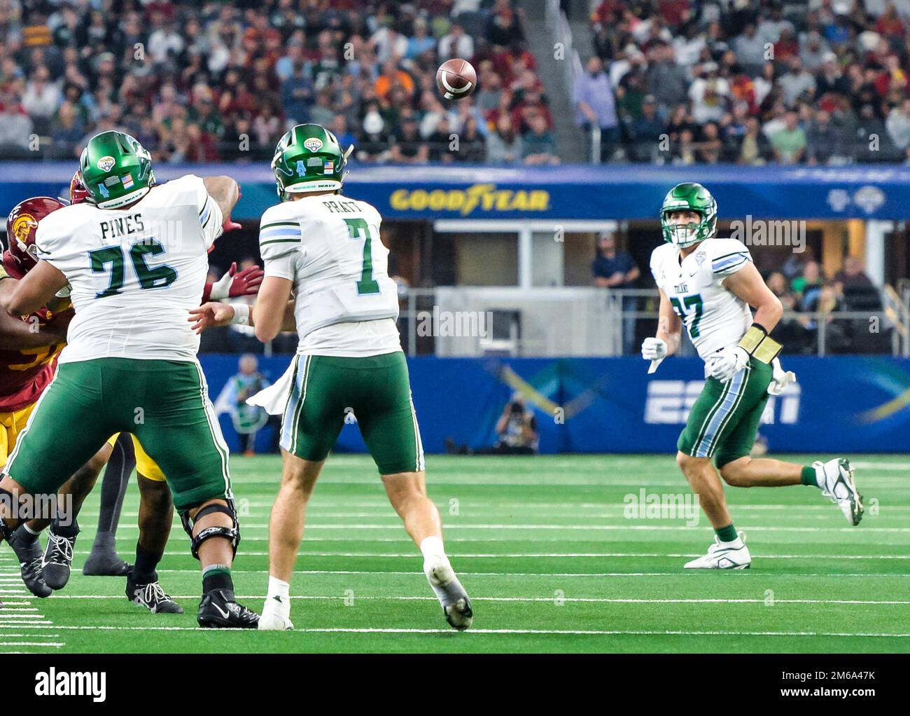 Arlington, Texas, USA. 2nd Jan, 2023. Tulane Green Wave quarterback ...