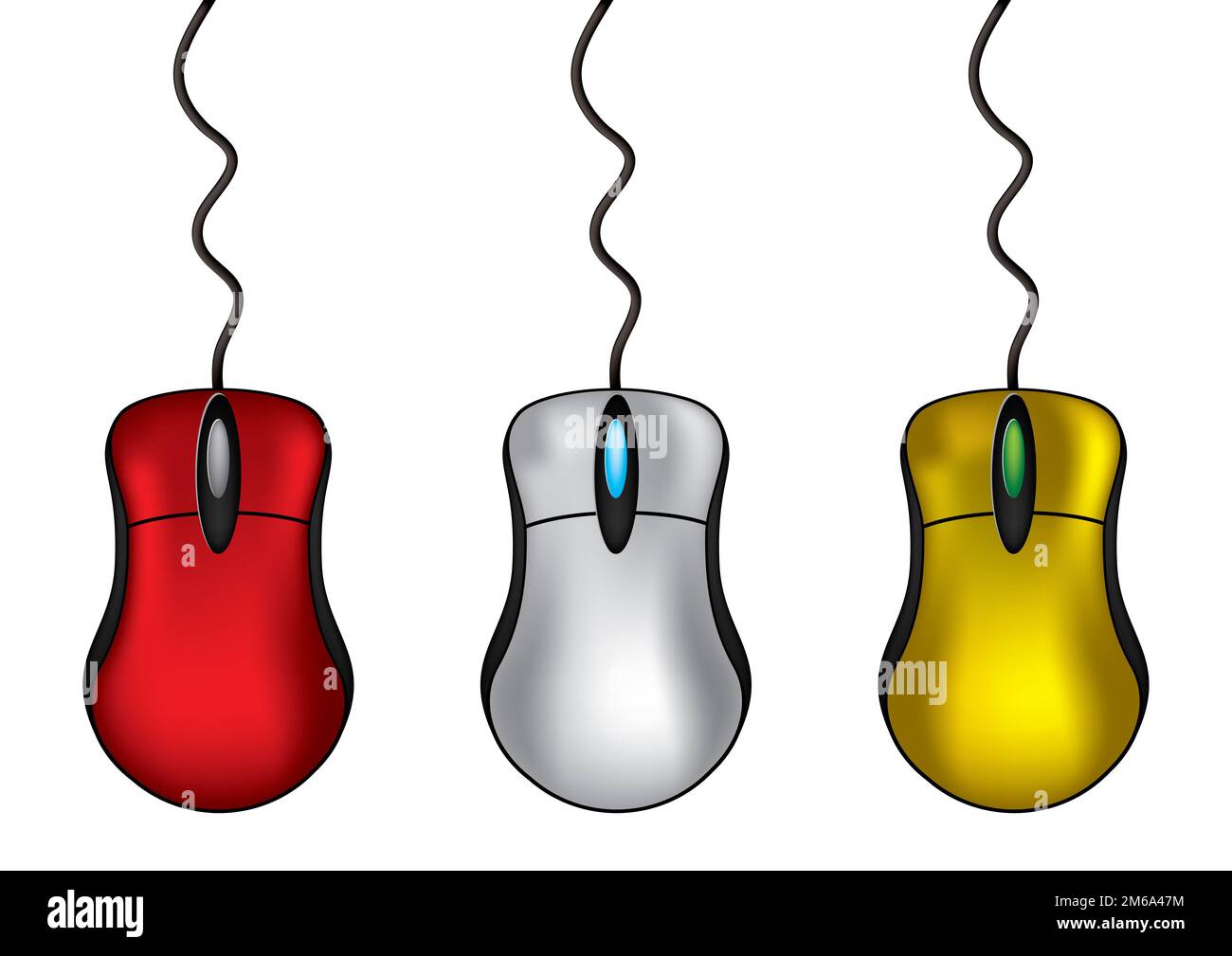 Computer Mouse in different colors - vector illustration Stock Photo ...