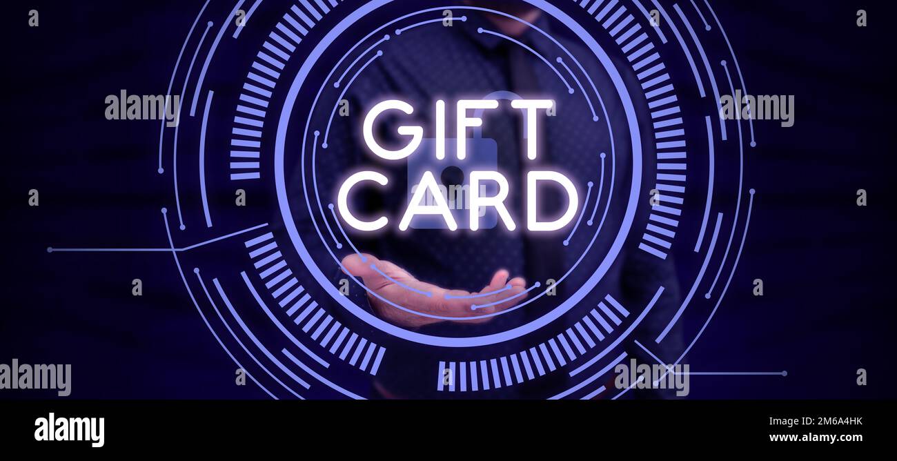 Text caption presenting Gift Card. Business concept A present usually ...