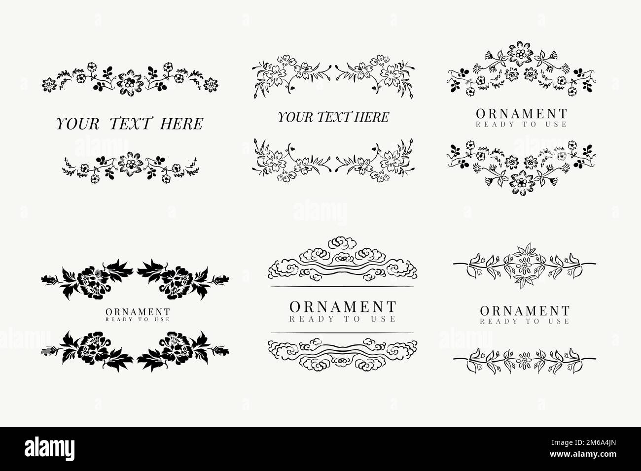 Baroque floral ornament frame vector collection Stock Vector Image ...