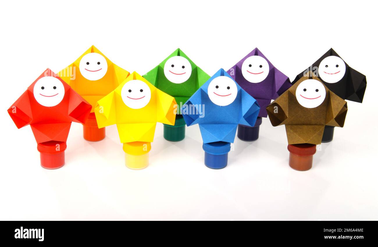 Conceptual image of painting and rainbow colors Stock Photo - Alamy