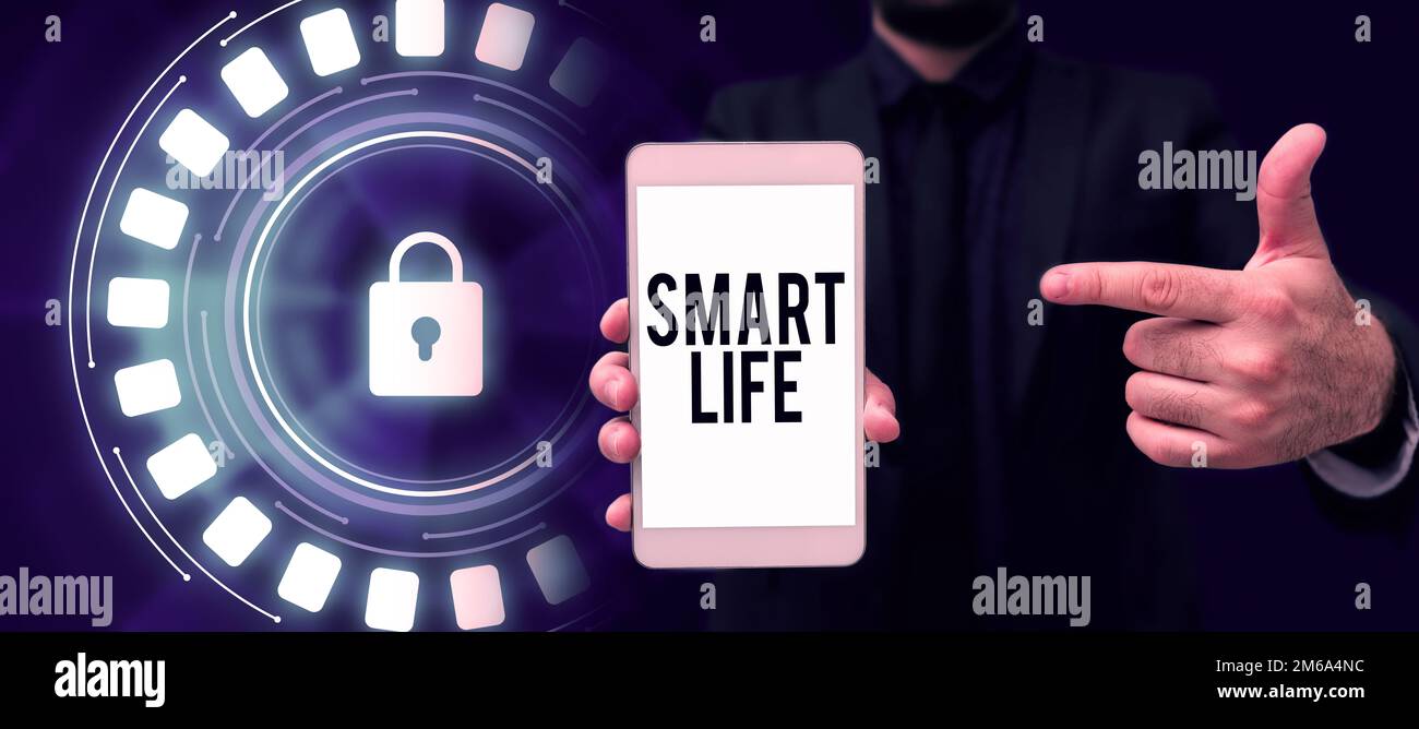 Hand writing sign Smart Life. Word Written on approach conceptualized ...