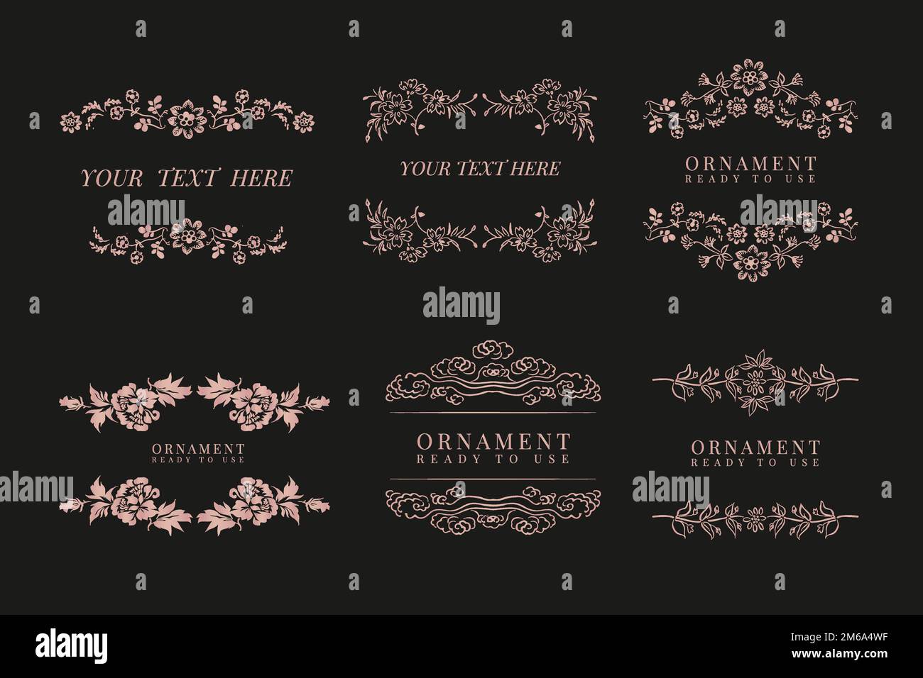 Baroque floral ornament frame vector collection Stock Vector Image ...