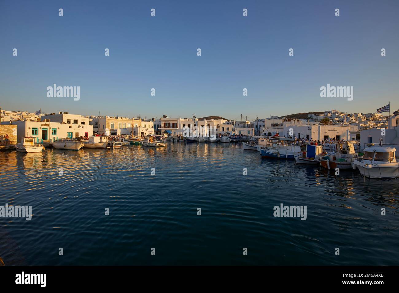 The little port of Naousa village in Paros, Cyclades, Greece Stock ...