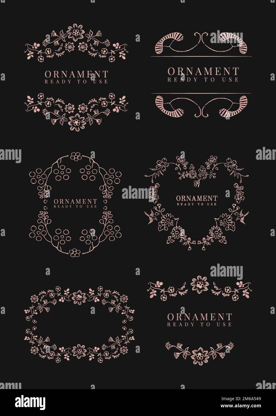 Baroque floral ornament frame vector collection Stock Vector Image ...