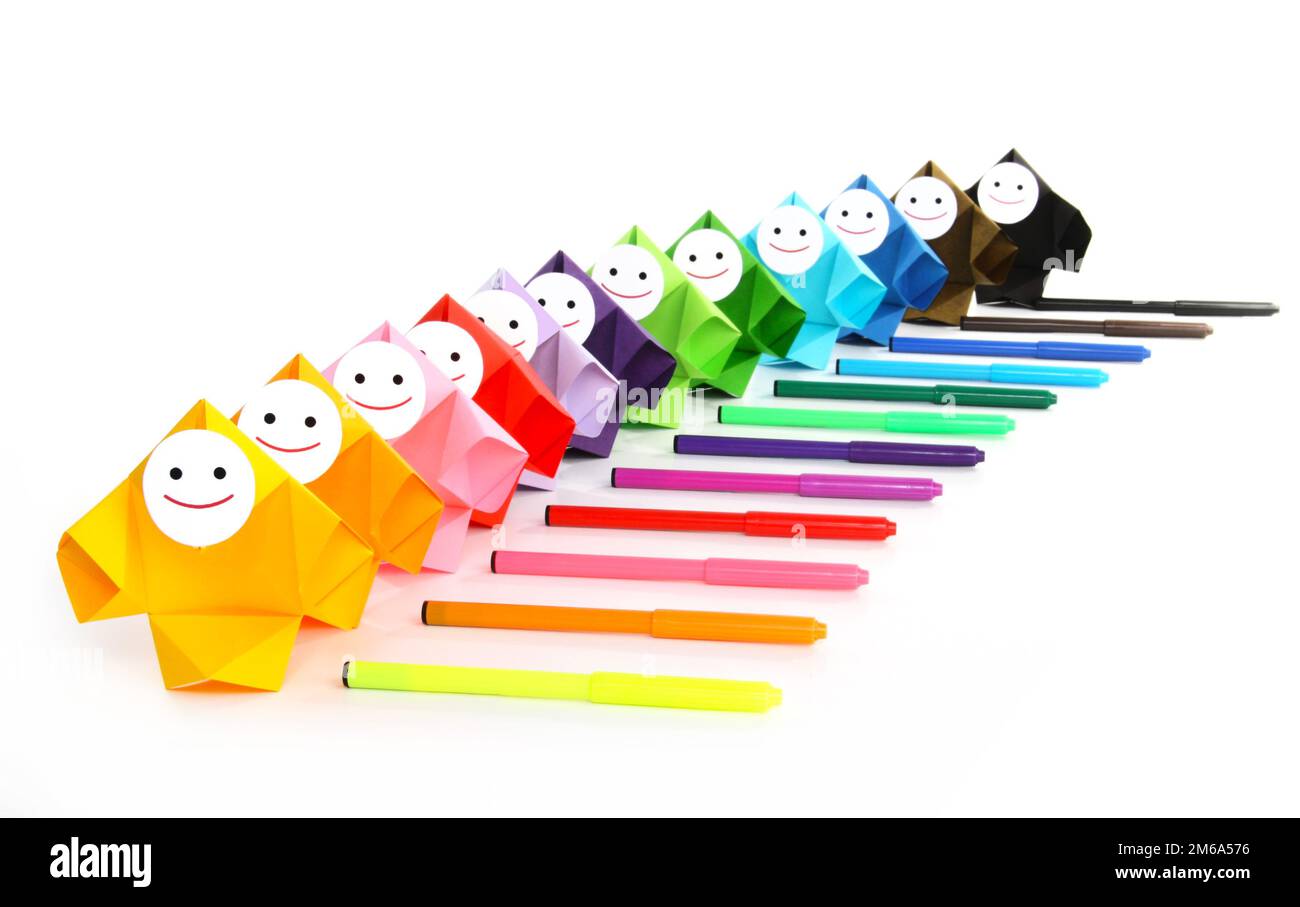 Painting and rainbow color metaphor Stock Photo - Alamy