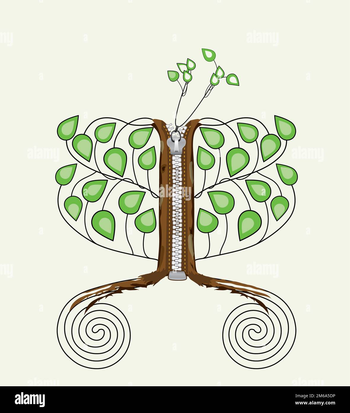 Tree with sewing zipper Stock Photo - Alamy