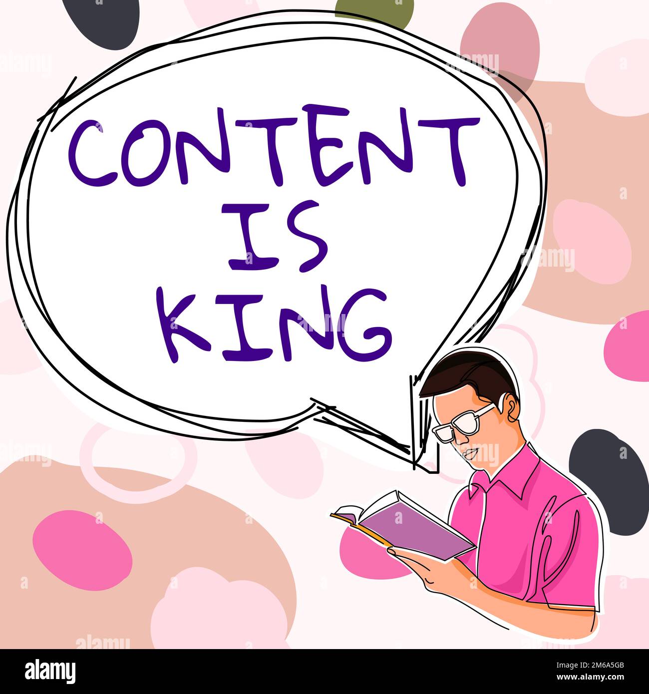 Conceptual caption Content Is King. Business idea Content is the heart ...