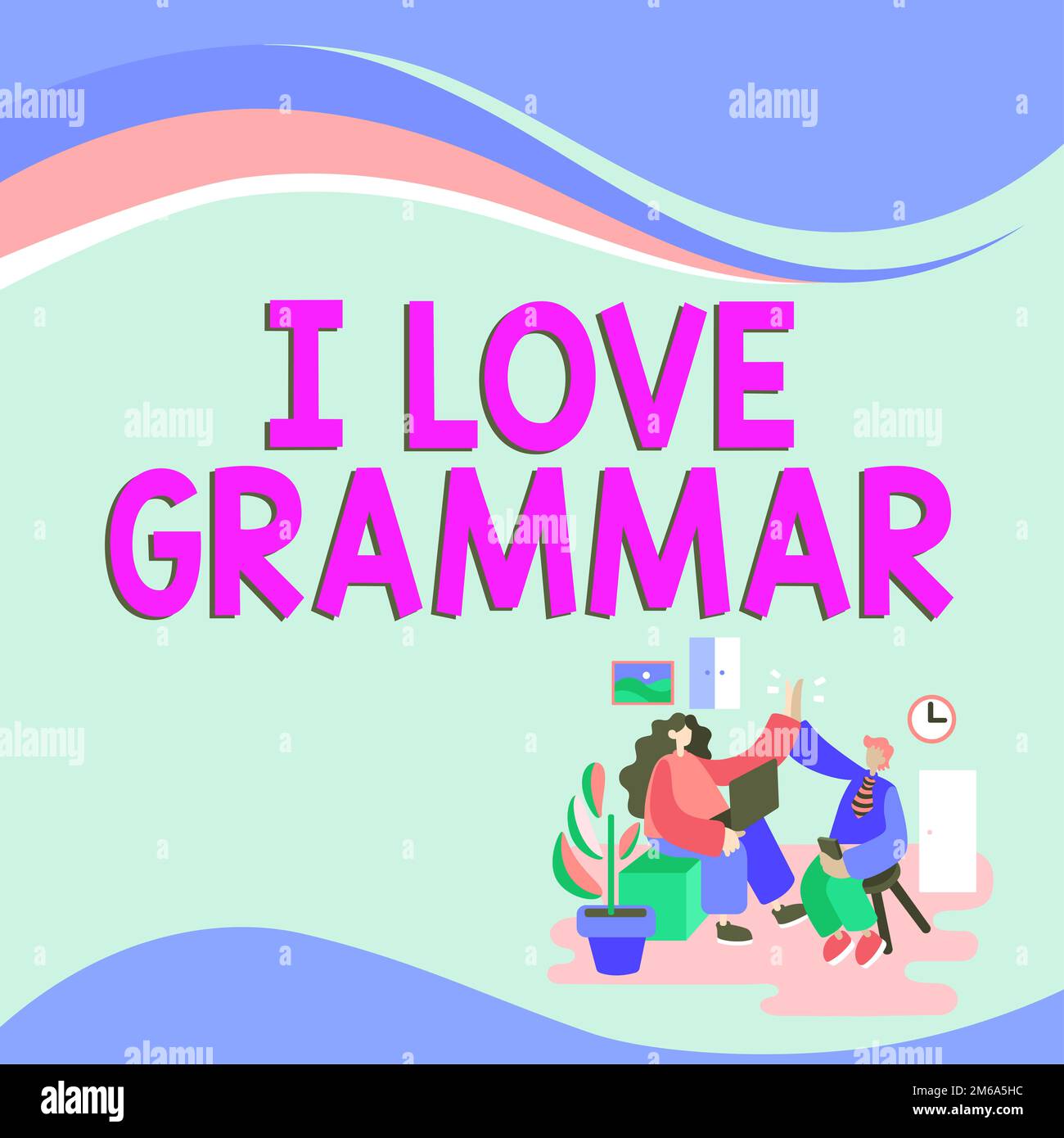 Sign displaying I Love Grammar. Business idea act of admiring system ...