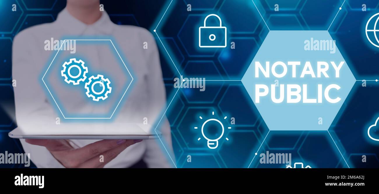 Conceptual caption Notary Public. Word for Legality Documentation ...