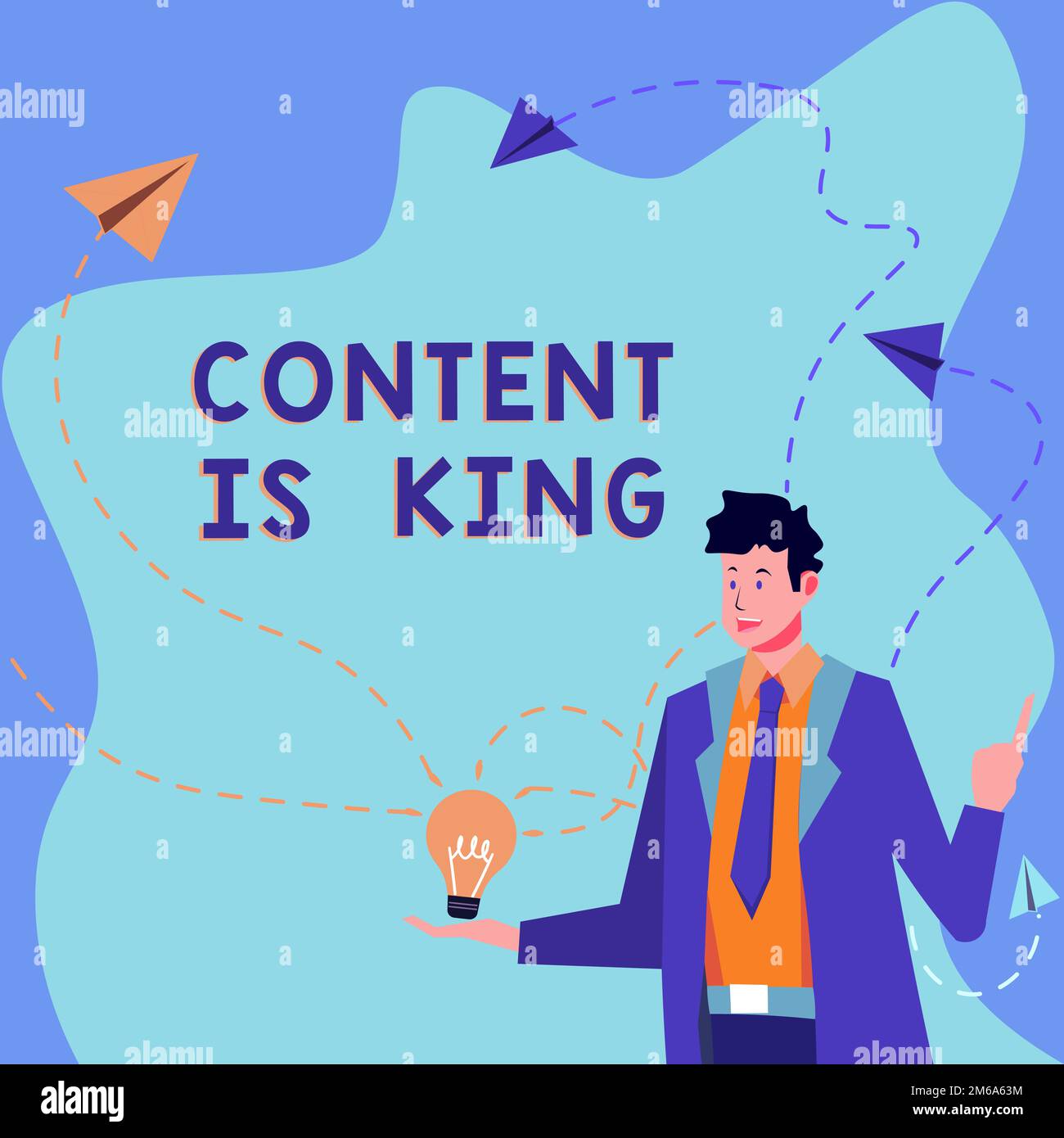 Conceptual caption Content Is King. Business overview Content is the ...