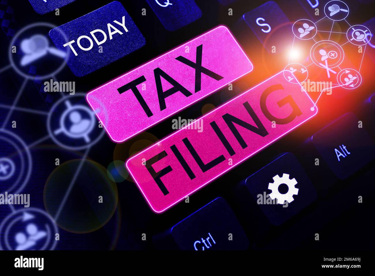 Conceptual caption Tax Filing. Internet Concept Submitting documens ...