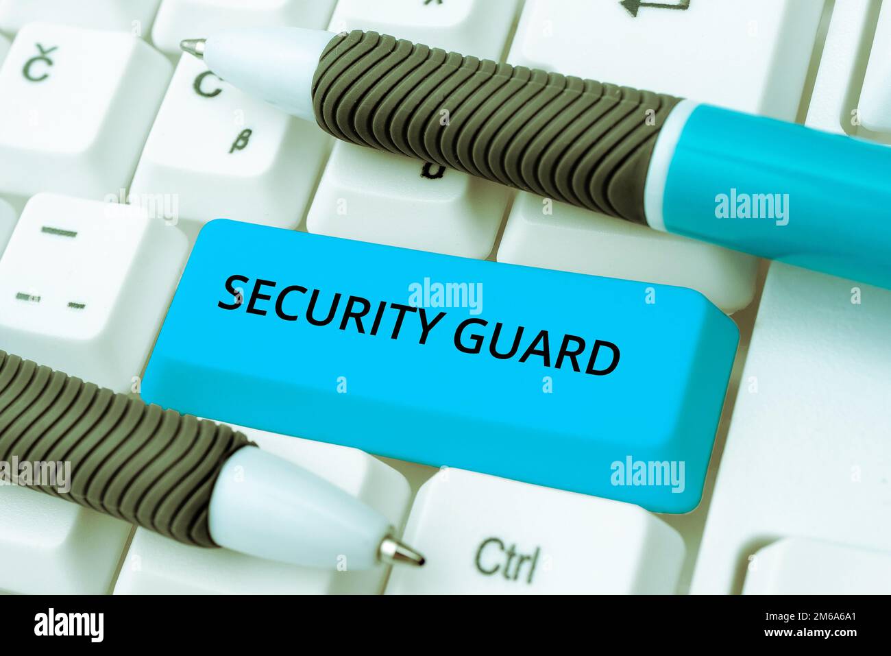 Handwriting text Security Guard. Business approach tools used to manage ...