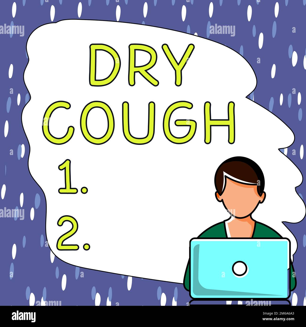 Conceptual caption Dry Cough. Word for cough that are not accompanied ...