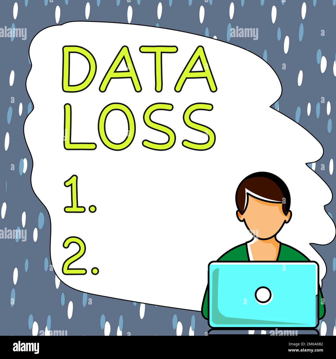 Text caption presenting Data Loss. Word for process or event that ...