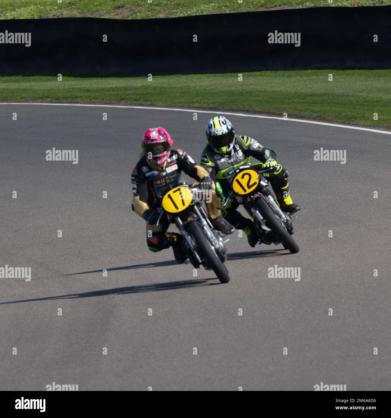 1954 620cc Matchless G80CS motorcycle No.17 leads 1952 500cc Norton ...