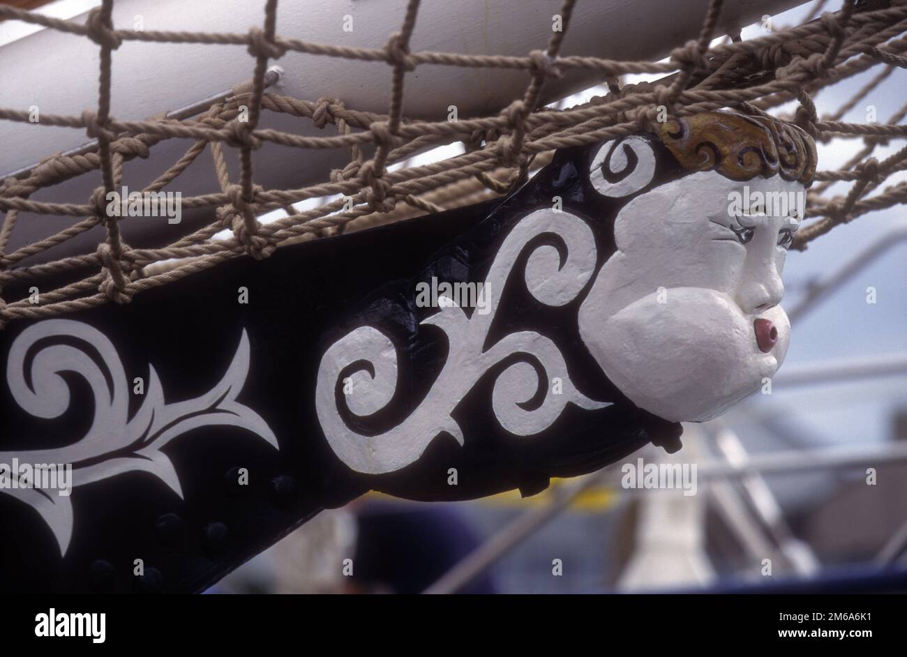 figurehead on the brigantine Eye of the Wind Stock Photo - Alamy
