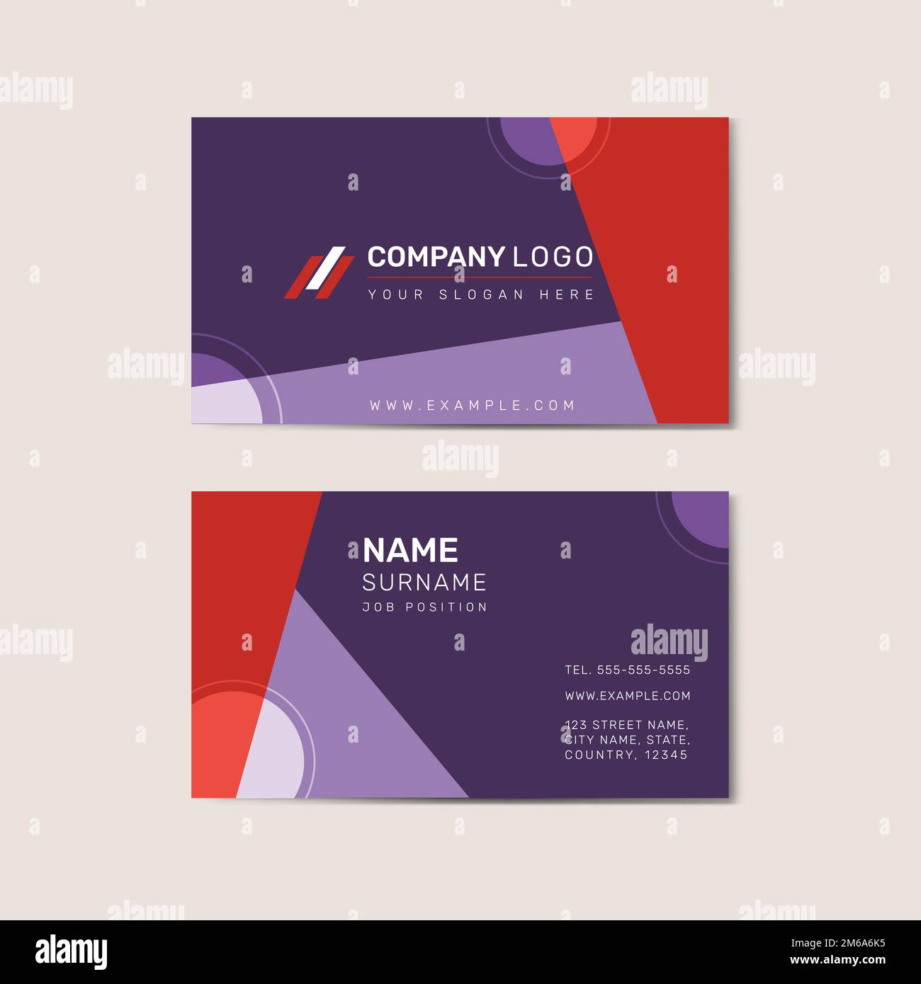 Business card template front and back vector Stock Vector Image & Art ...