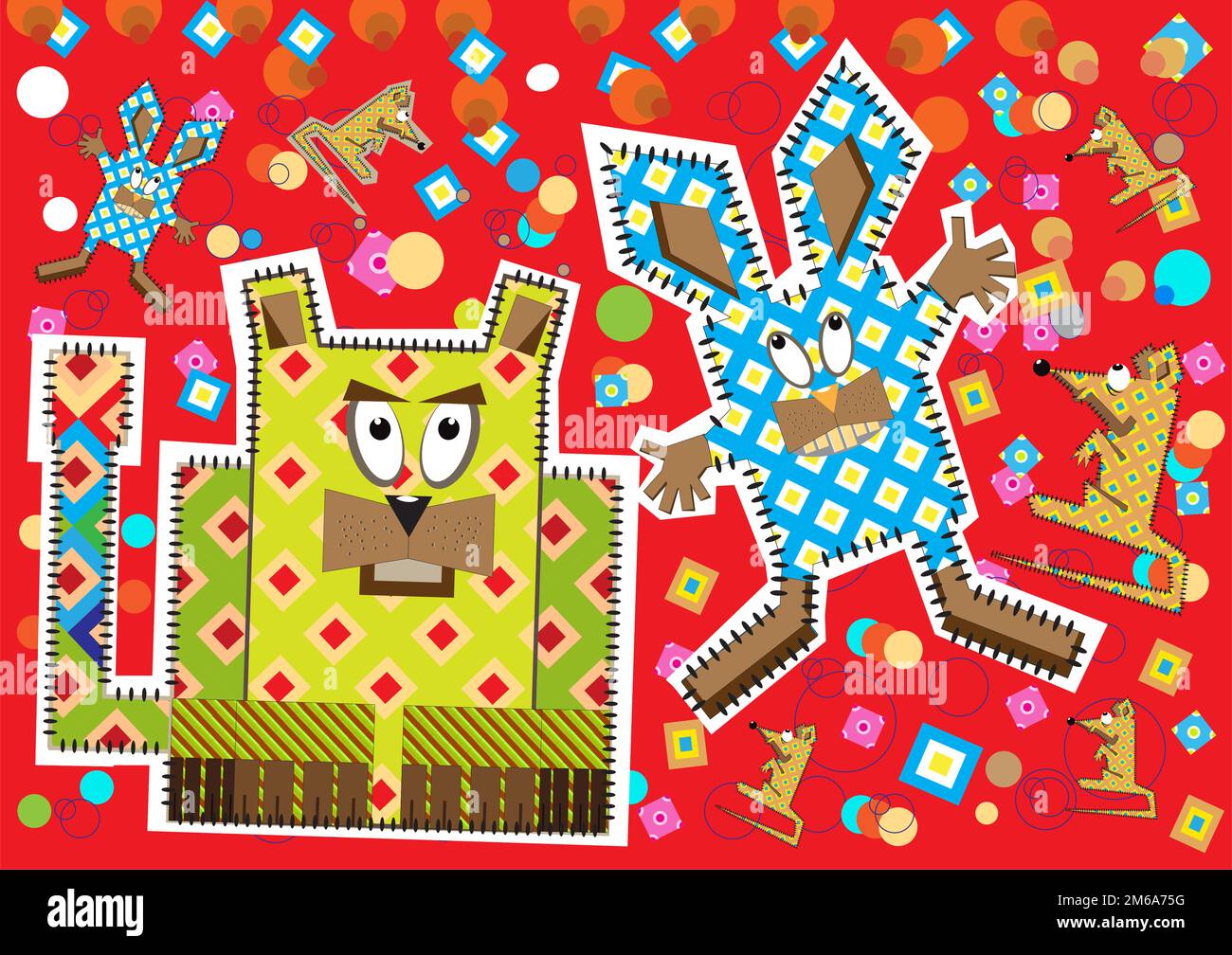 Square animals Stock Photo - Alamy