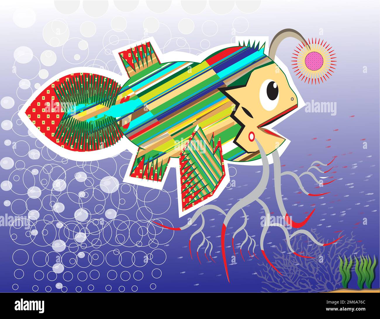 Young fish lamplighter Stock Photo - Alamy